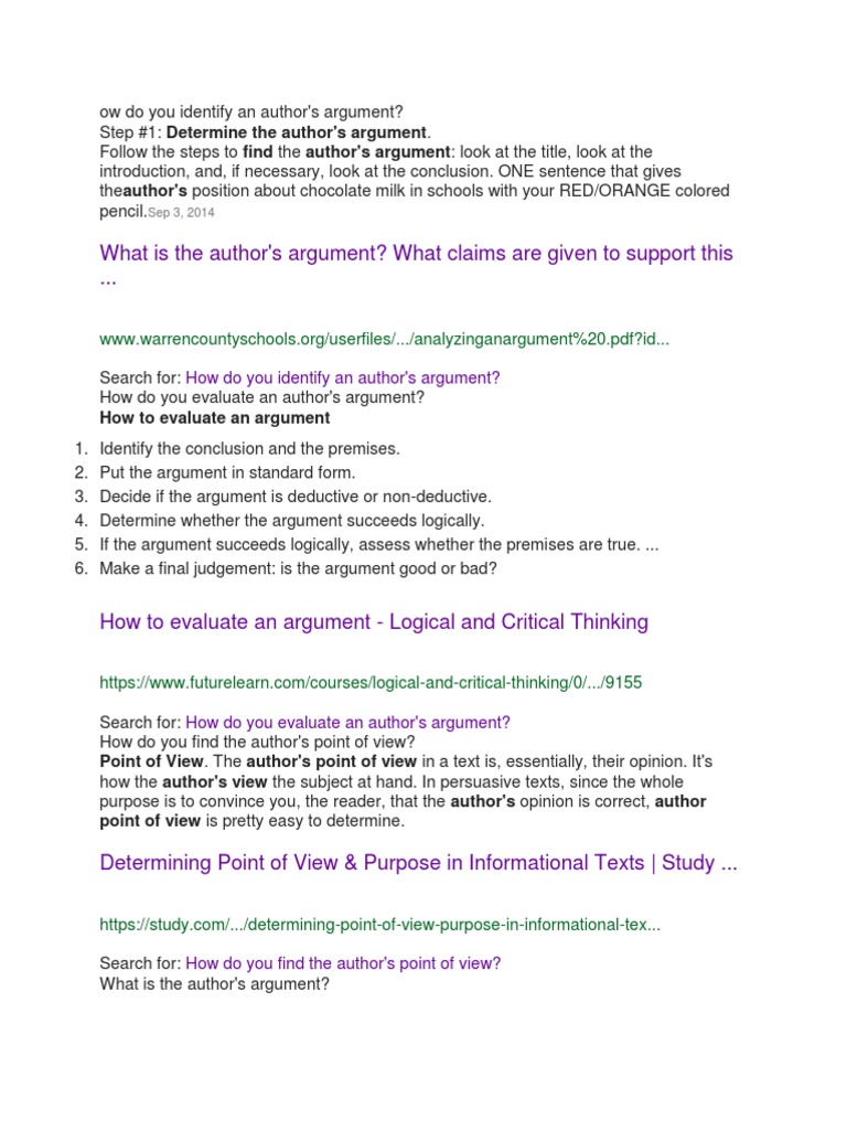 Evaluating an Author's Argument | PDF | Argument | Fallacy