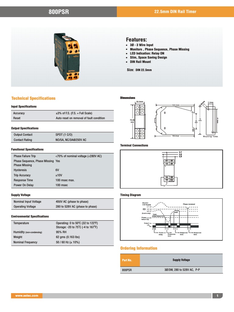 800 PSR | PDF | Alternating Current | Relay
