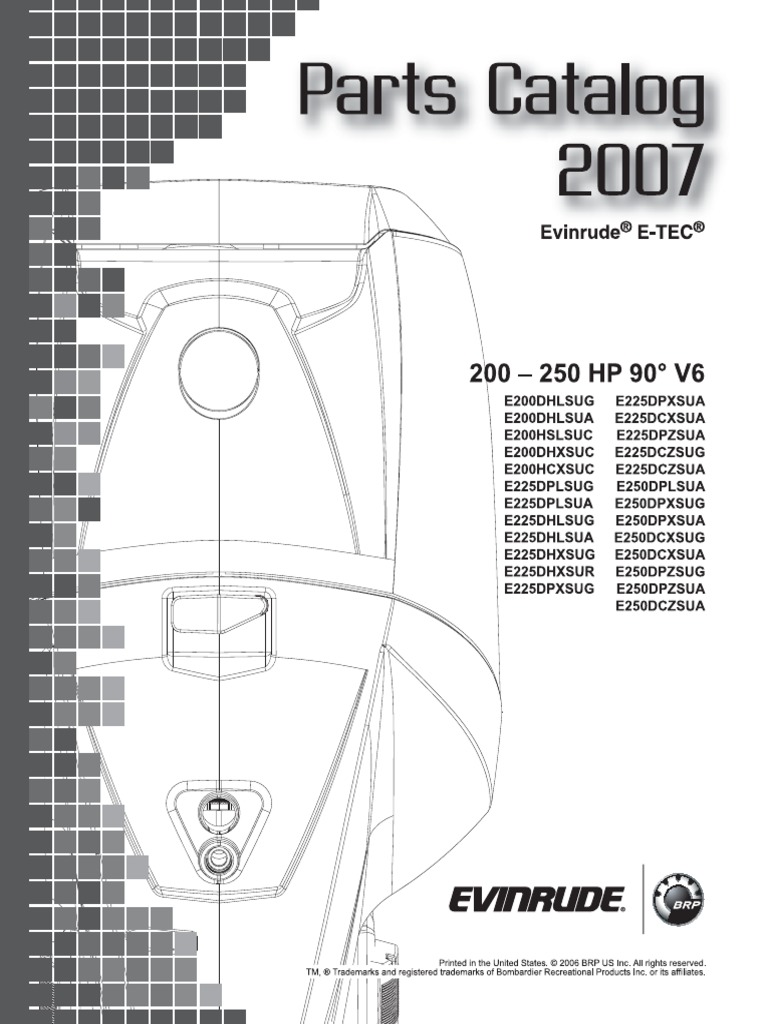 Evinrude E-Tech Parts Catalog 200hp 225hp 250hp PDF | PDF | Electrical ...