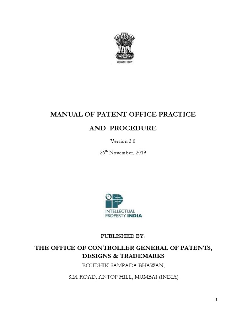 Manual For Patent Office Practice and Procedure | PDF | Patent ...