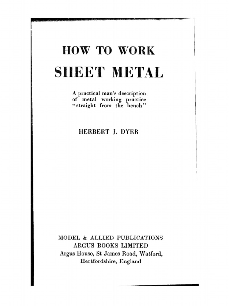 How To Work Sheet Metal | PDF | Hammer | Screw