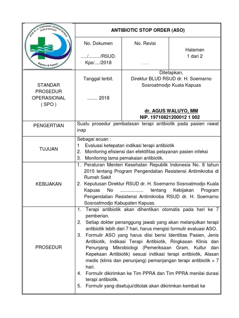 SPO Antibiotic Stop Order (ASO) | PDF