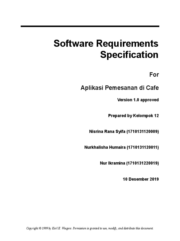 Software Requirements Specification | PDF
