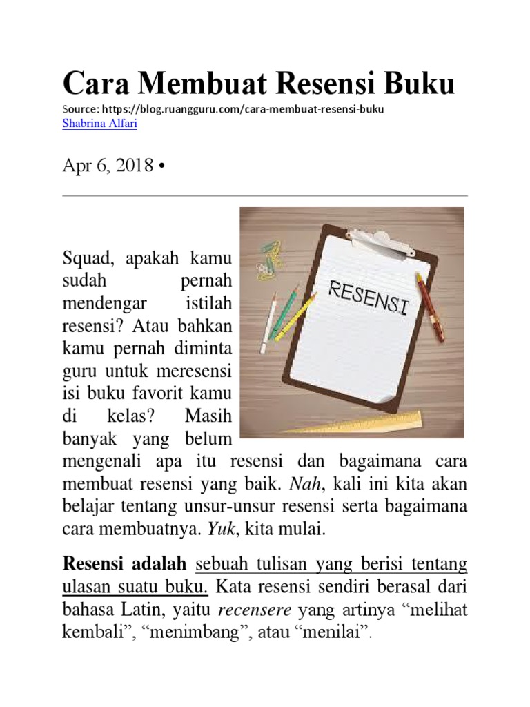 Cara Membuat Resensi Buku Pdf
