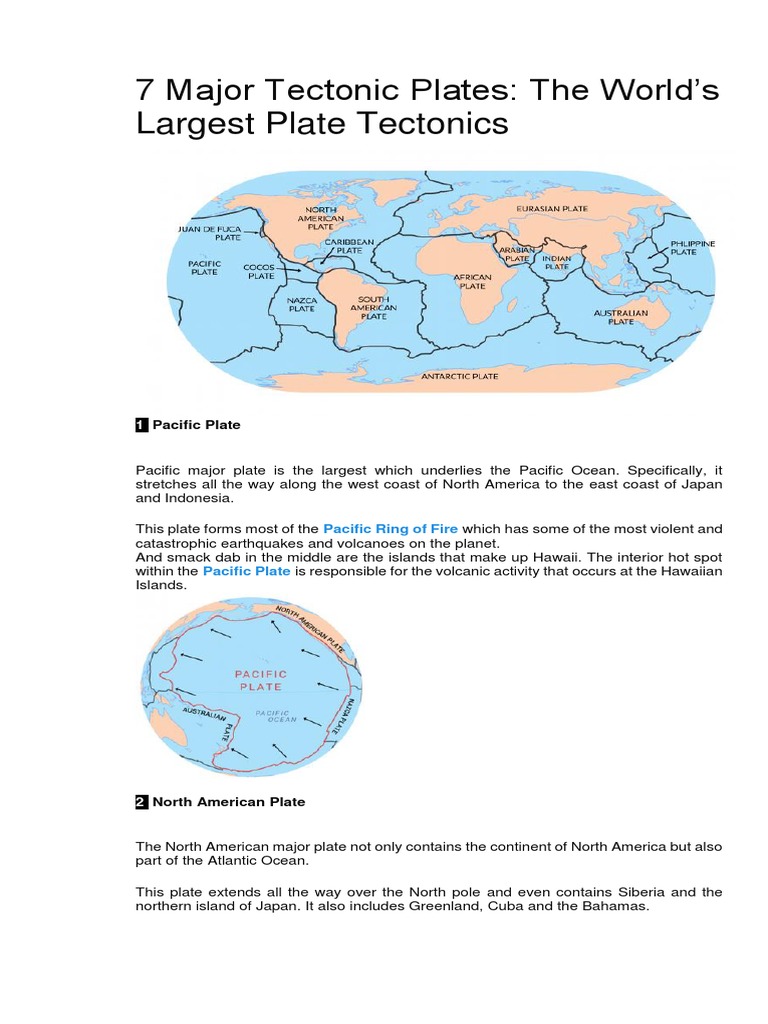 7 Major Tectonic Plates | PDF | Plate Tectonics | Continent