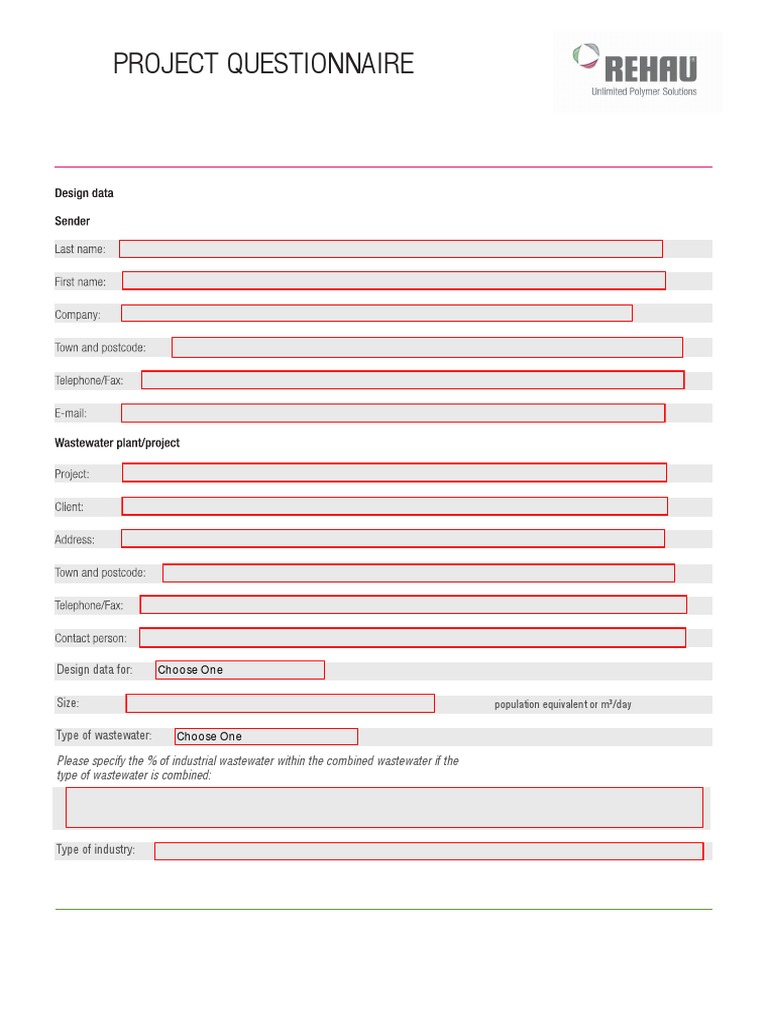 Project Questionnaire - Distributed | PDF | Wastewater | Water Pollution