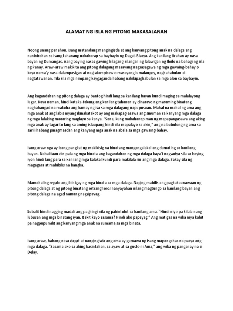 Alamat NG Isla NG Pitong Makasalanan | PDF