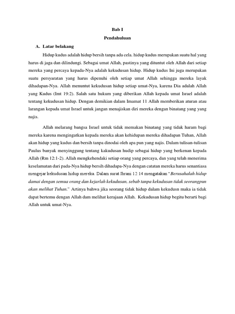 Memahami Kitab Imamat 11:1-19 | PDF