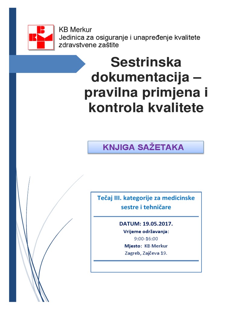 Knjiga Sazetaka - TECAJ SESTRINSKA DOKUMENTACIJA 19.05.2017 | PDF
