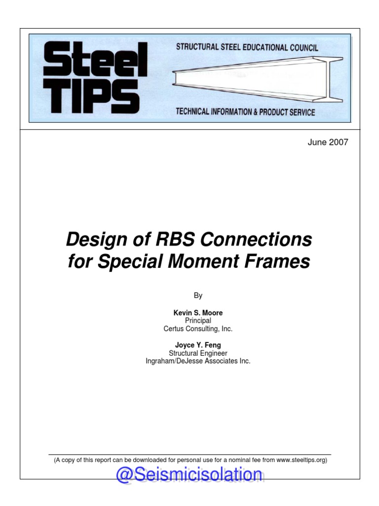 Design of RBS Connections For Special | PDF | Beam (Structure) | Buckling
