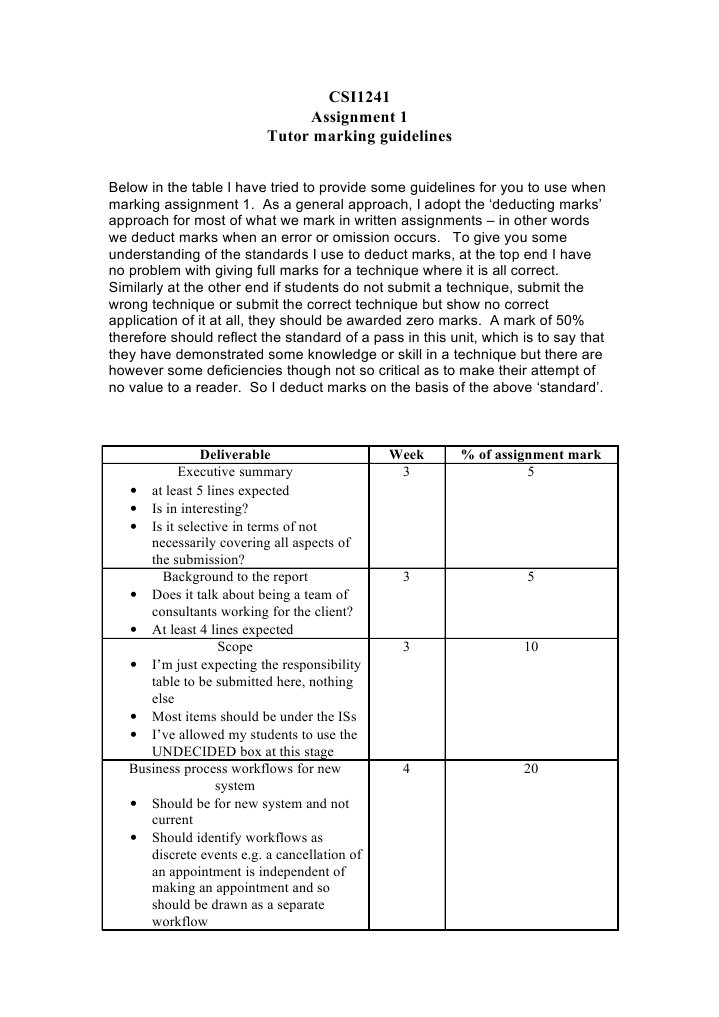 Assignment 1 Tutor Marking Guidelines | PDF | Use Case | Business Process