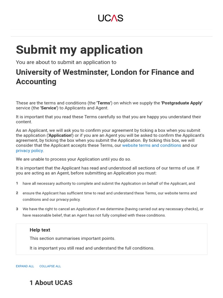 UCAS Terms - Postgraduate Application PDF | PDF | University And ...