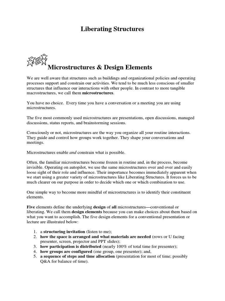 Liberating Structures Print Ready | PDF | Brainstorming | Time