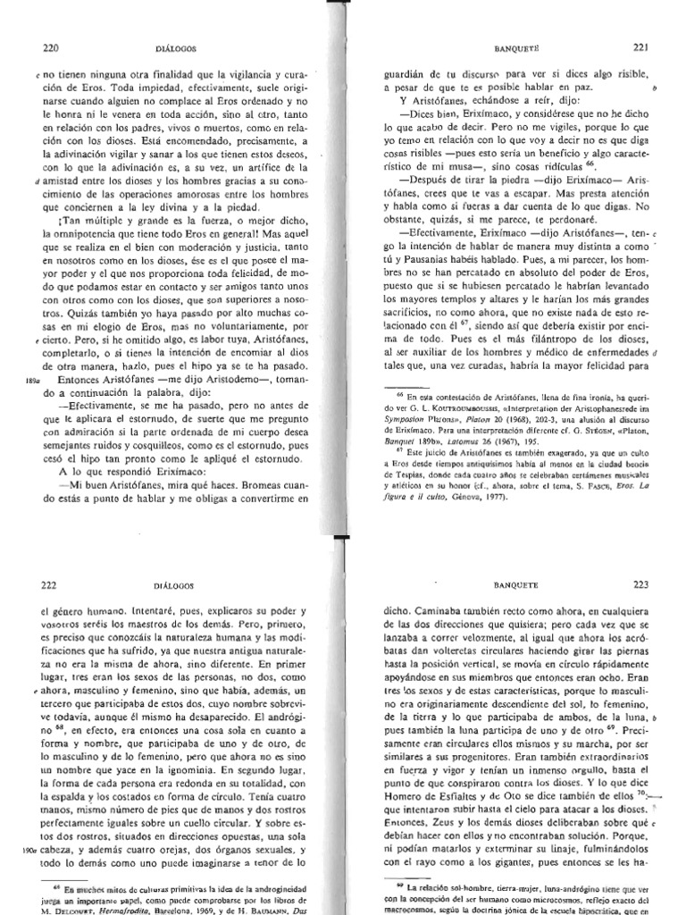 El Mito Del Andrógino en El Banquete de Platón | PDF | Naturaleza