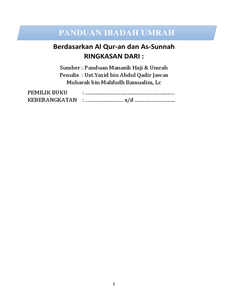 Buku Doa Panduan Umroh | PDF