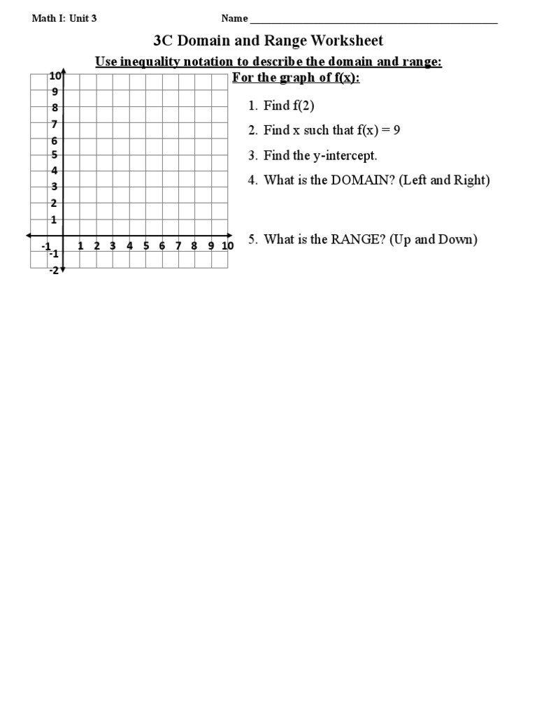 Book 3C Adapted Domain and Range Worksheet | PDF | Multiple Choice ...
