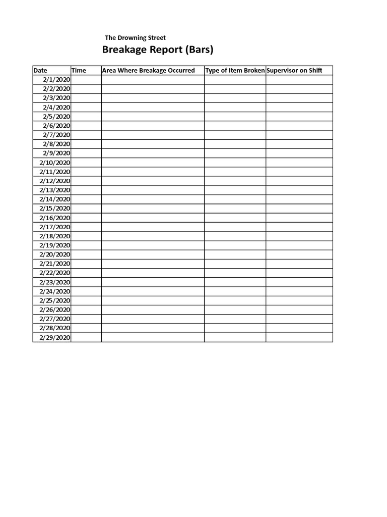 Tinu Breakage Sheet Service | PDF