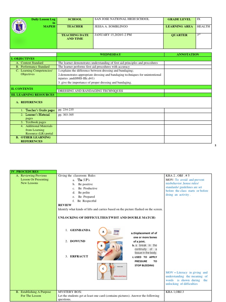 COT DLL HEALTH 9 Third | PDF | Learning | Behavior Modification