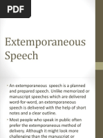 Extemporaneous Speech Topics | PDF | Public Speaking