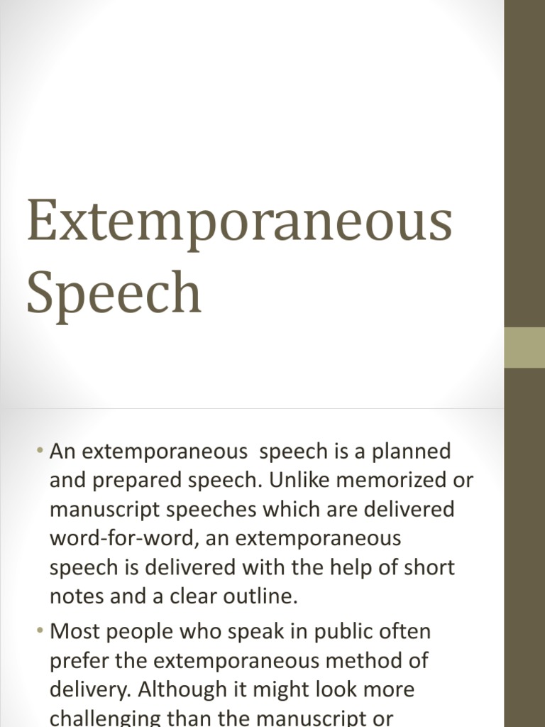 Extemporaneous Speech | PDF