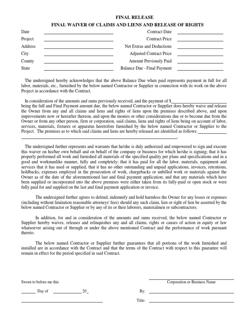 Final Release - Template | PDF | Indemnity | Common Law