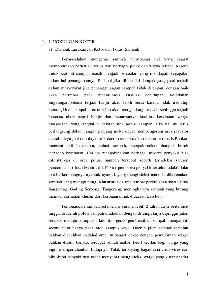 Lingkungan Kotor | PDF