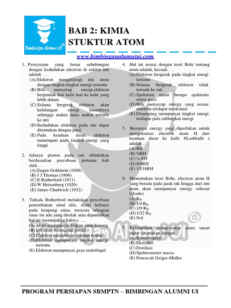 Bab 2 Struktur Atom | PDF | Sains & Matematika | Teknologi & Rekayasa