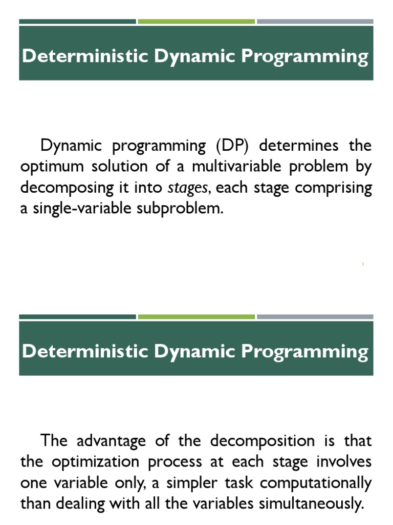 Deterministic Dynamic Programming Part 1 Pdf Dynamic Programming 7195