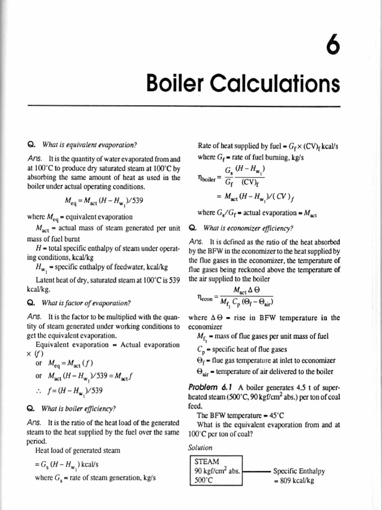 Standard - Boiler-Calculation PDF | PDF | Boiler | Steam
