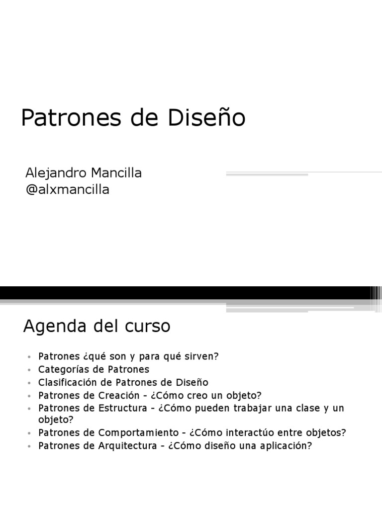 Patrones de Diseño Parte 1 | PDF | Patrón de diseño de software | Diseño
