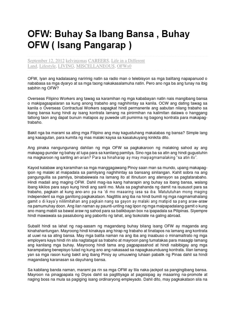 OFW | PDF