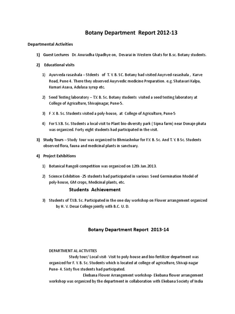 Botany Report | PDF | Botany | Biology