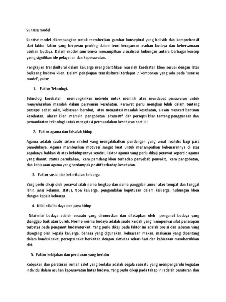 7 Komponen Sunrise Model | PDF