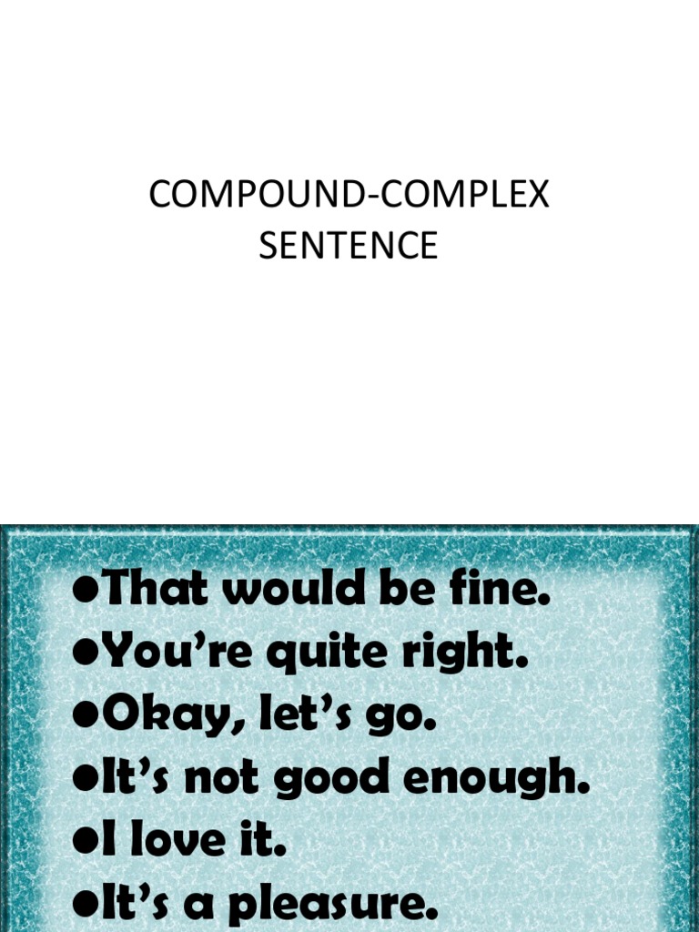 Compound-Complex Sentence | PDF