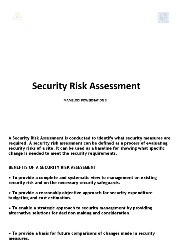 Security Risk Assessment - Mamelodi | PDF | Risk Assessment | Security