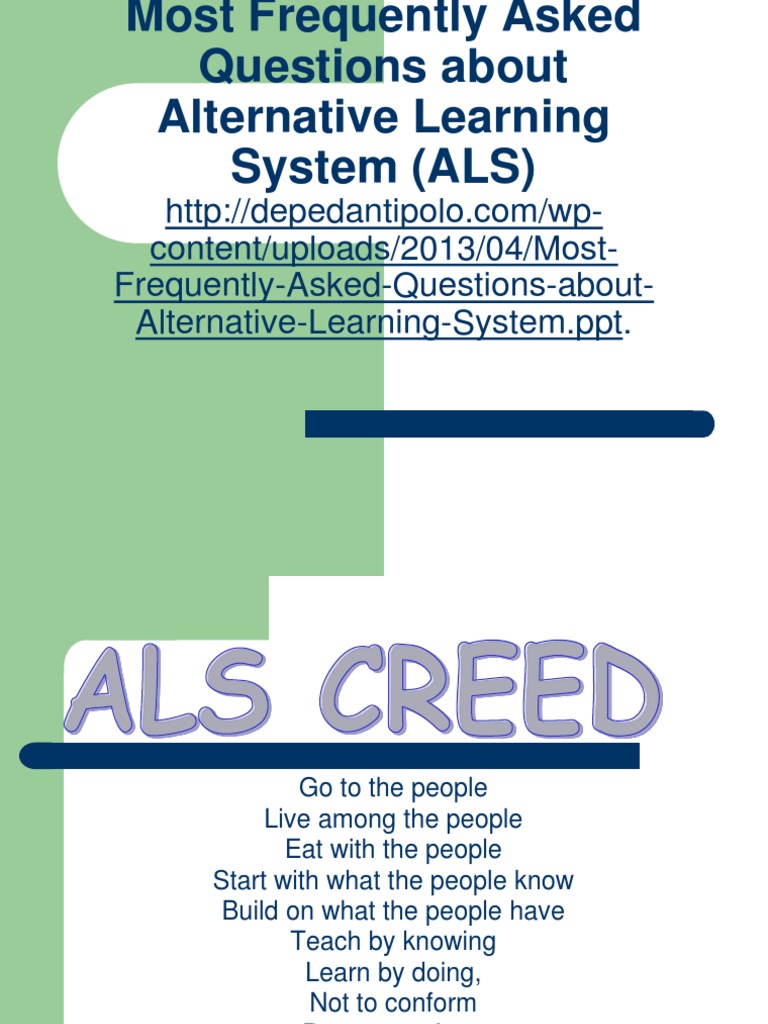 Most Frequently Asked Questions About Alternative Learning System | PDF ...