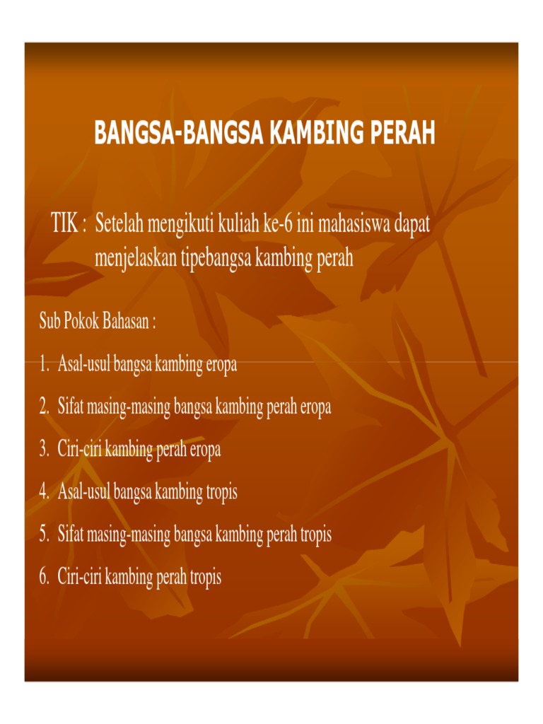 Jenis-Jenis Kambing Perah di Dunia | PDF