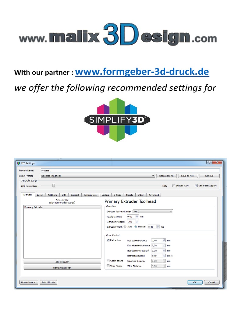 Simplify3D Settings English PDF | PDF