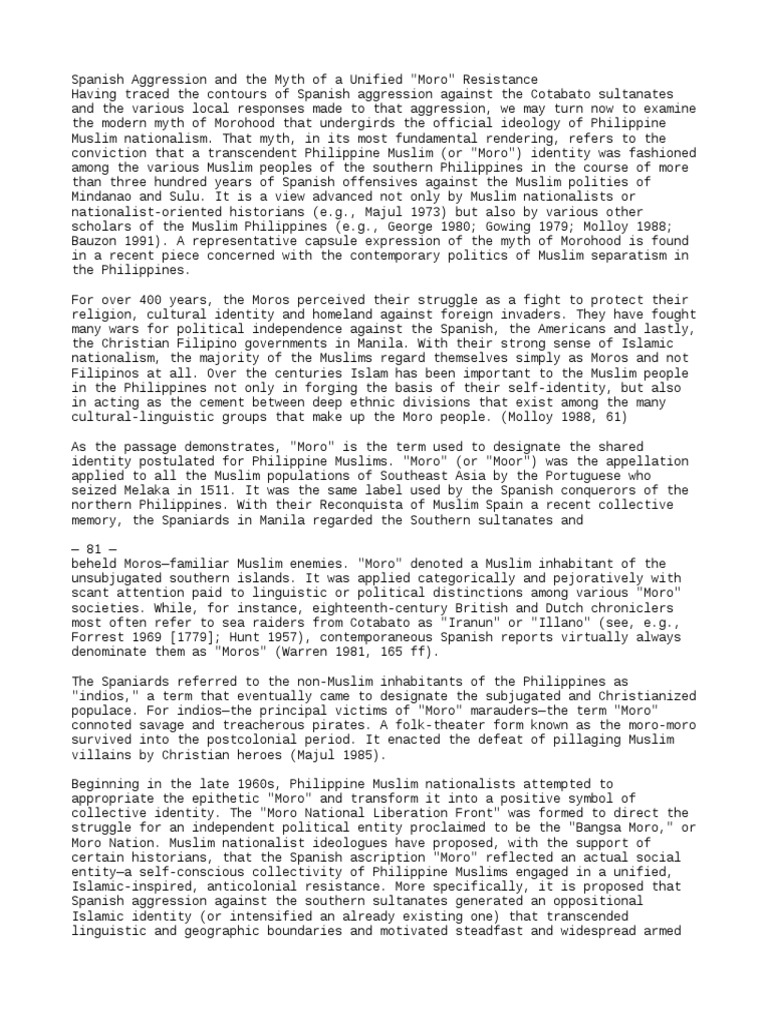 The Myth of Moro Identity in Resistance | PDF | Philippines | Religion ...