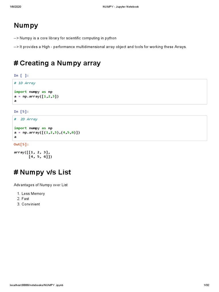 NUMPY - Jupyter Notebook | PDF | Array Data Type | Probability Distribution
