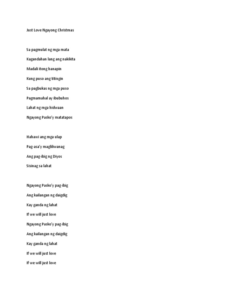 Just Love Ngayong Pasko Lyrics | PDF