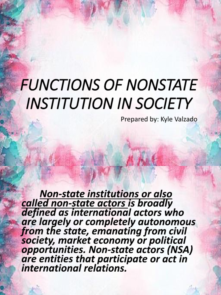 Functions of Non-State Institutions | PDF