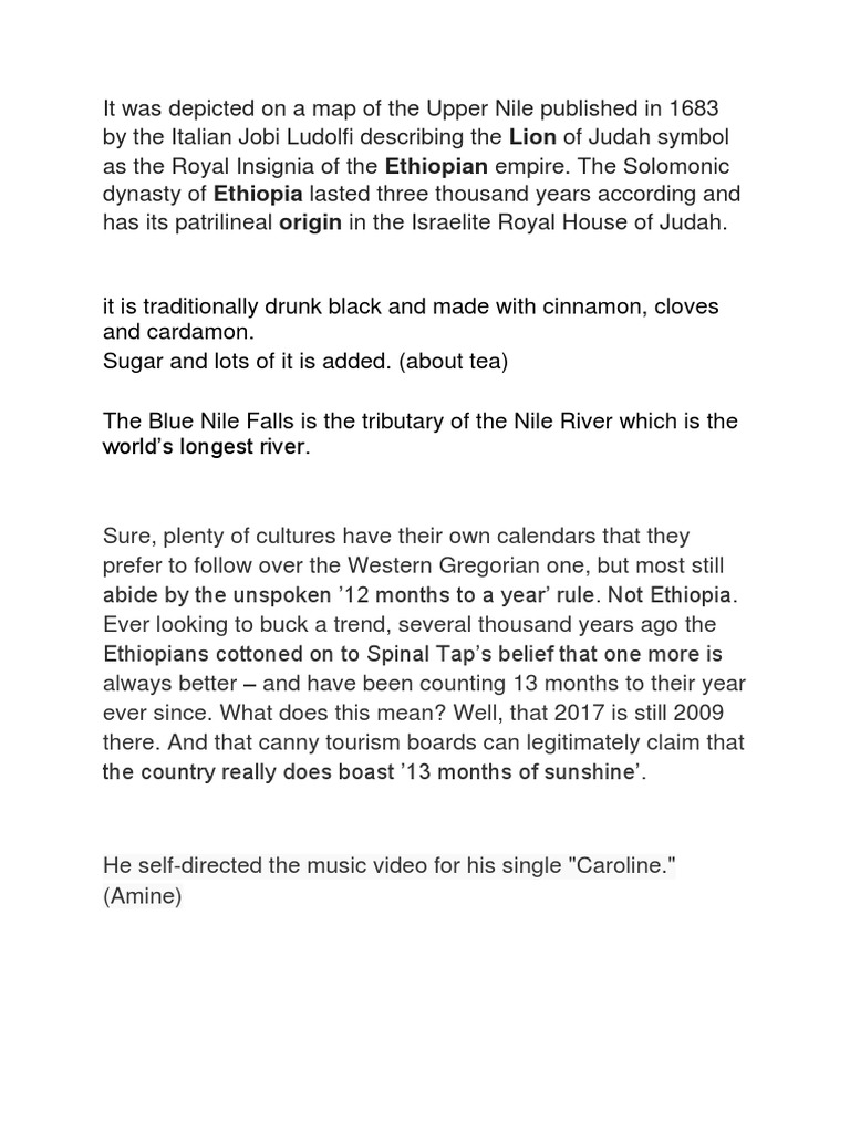 Ethiopian Facts | PDF | Ethiopia