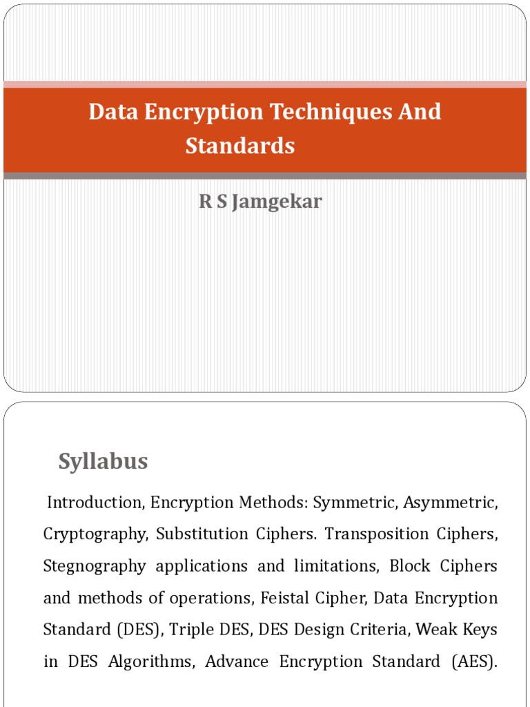 Data Encryption Techniques and Standards | PDF | Cryptography | Key ...