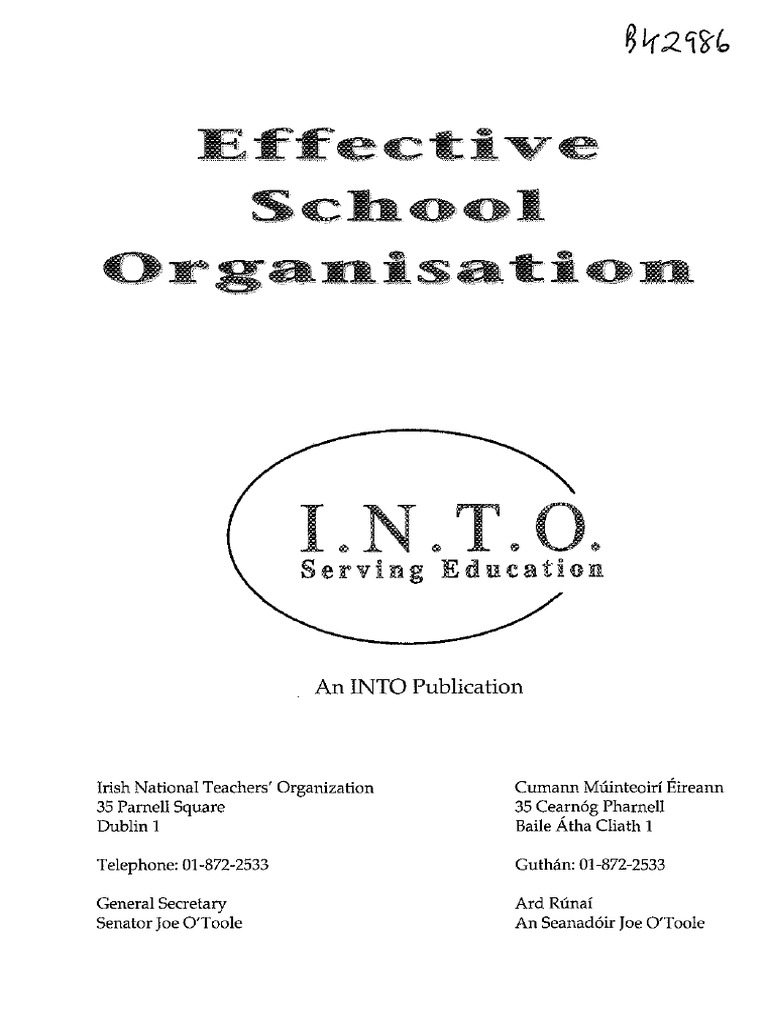 EffectiveSchoolOrganisation1996 PDF | PDF | Teachers | Leadership