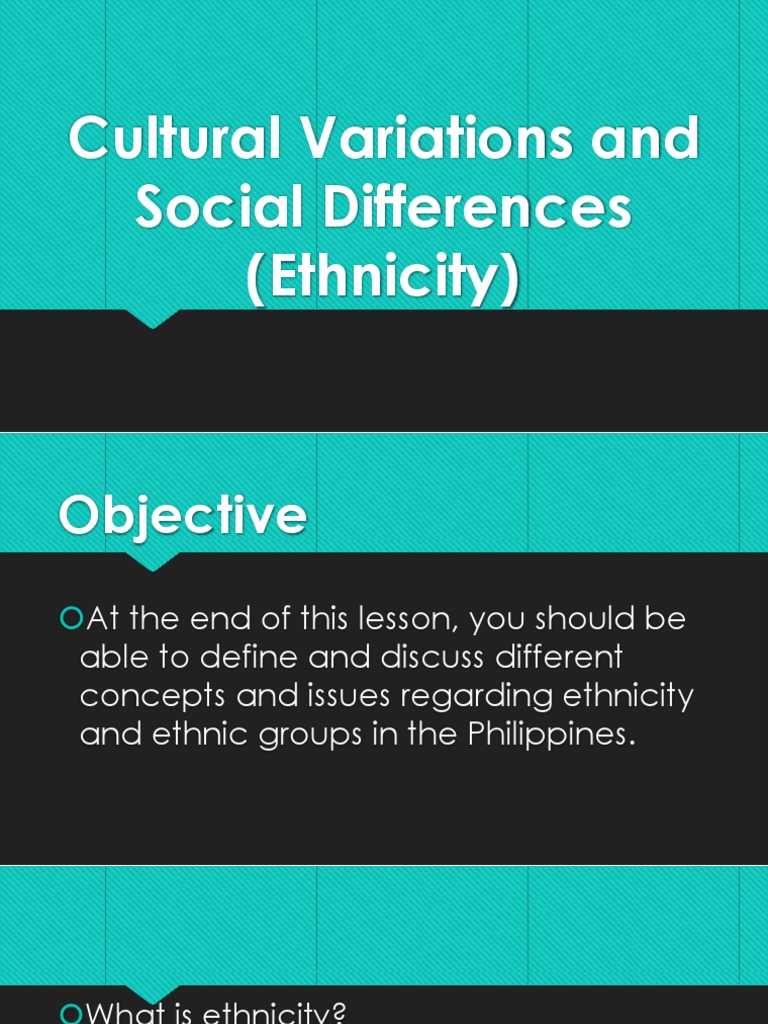 Cultural Variations and Social Differences (Ethnicity) | Download Free ...