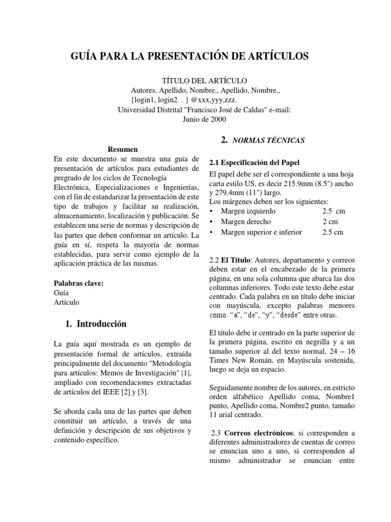 Formato IEEE - Español | PDF | Azul | Publicación