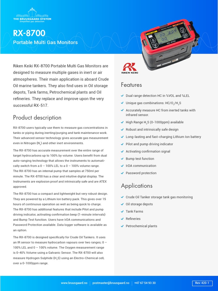 Monitor de Gases RX8700 | PDF | Petroleum | Calibration