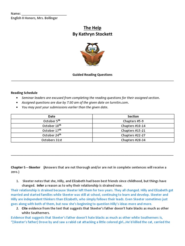 Guided Questions for "The Help" | PDF | Narration