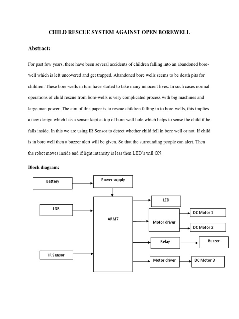 Child Rescue System Against Open Borewell | PDF